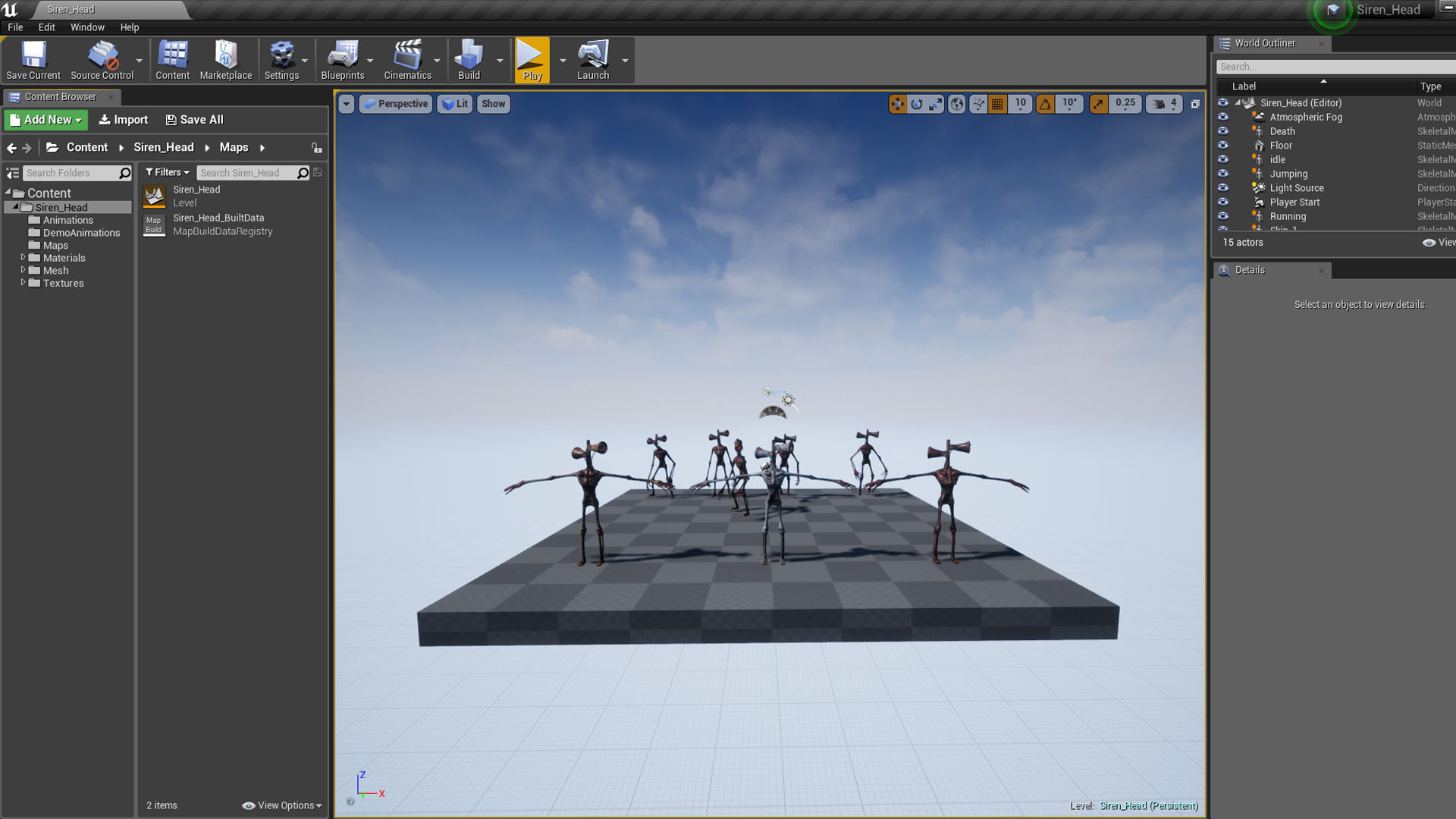 3D model Siren Head VR / AR / low-poly rigged animated | CGTrader
