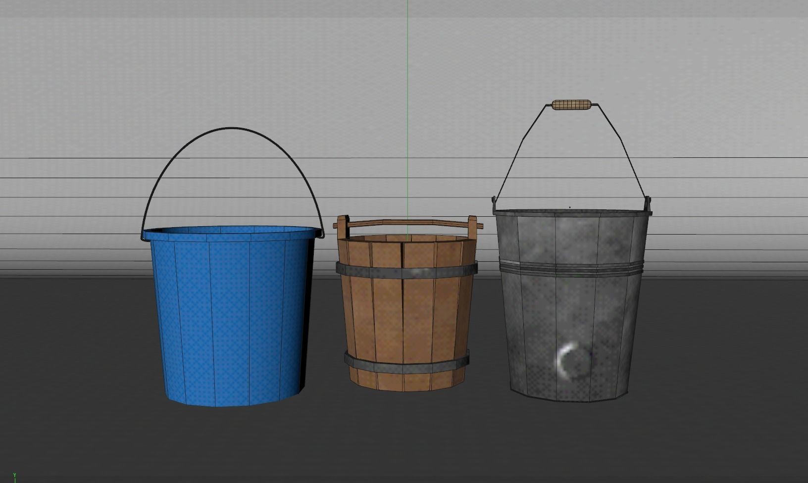 3D model Bucket Set buckets VR / AR / low-poly | CGTrader