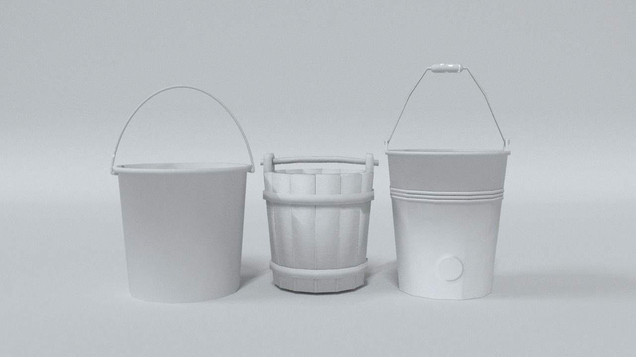 3D model Bucket Set buckets VR / AR / low-poly | CGTrader