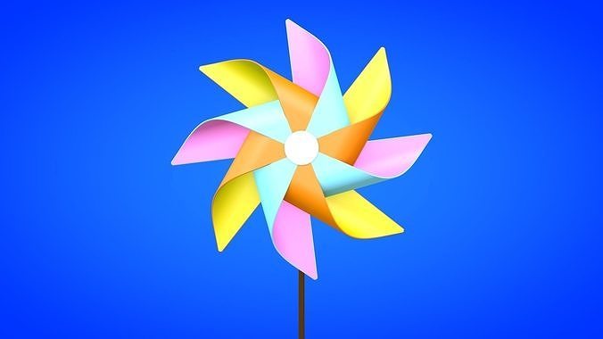 Pinwheel 3D model animated | CGTrader