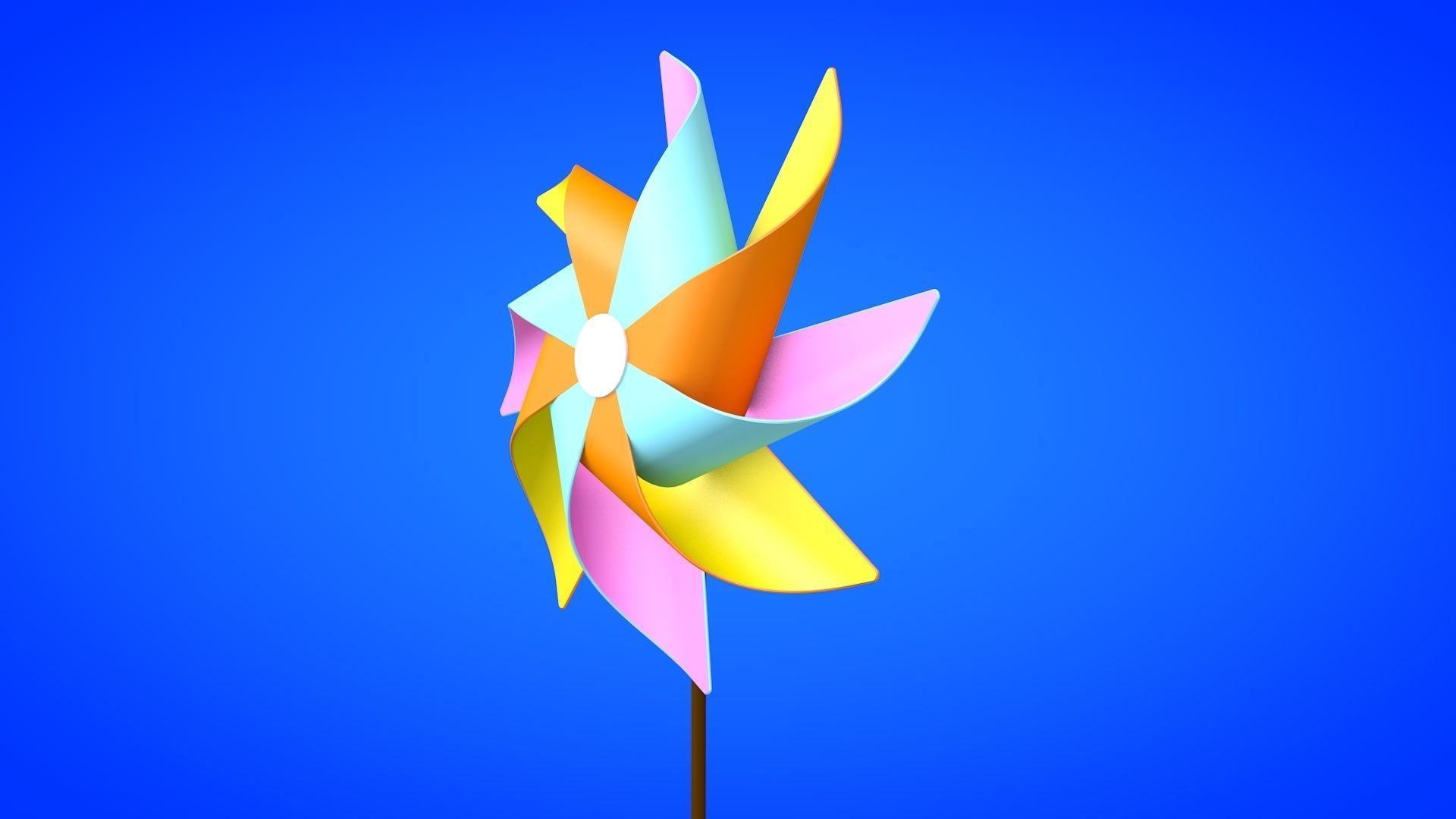Pinwheel colorful 3D model animated | CGTrader