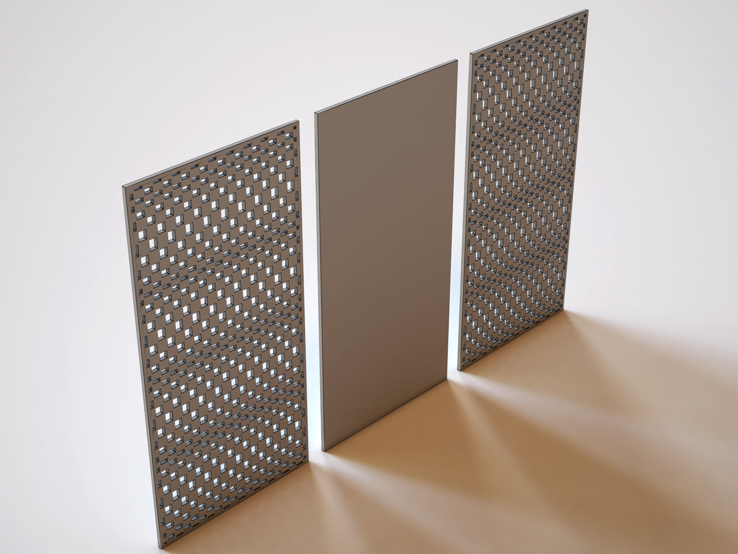 Partition three wooden panels 3D model | CGTrader