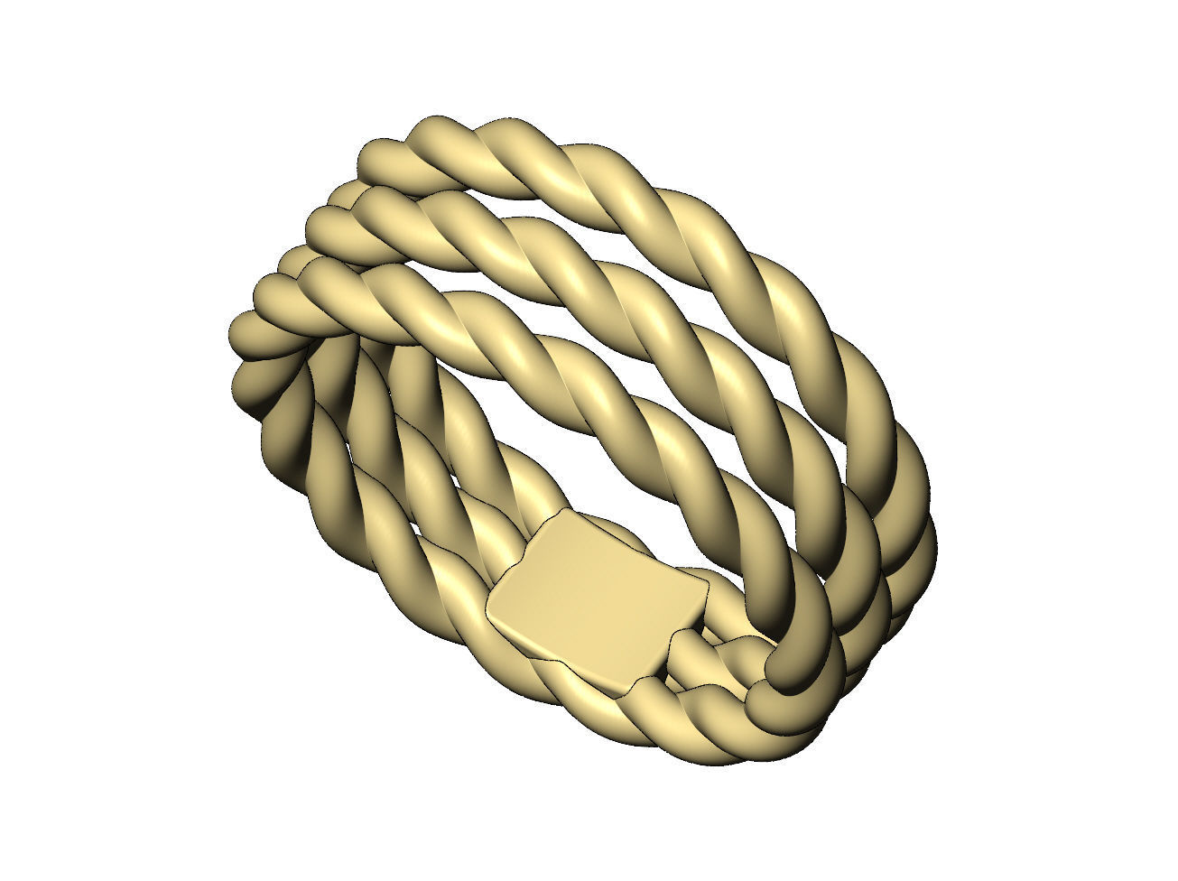 Triple tilted twisted wire band US sizes 4to11 3D model 3D printable ...