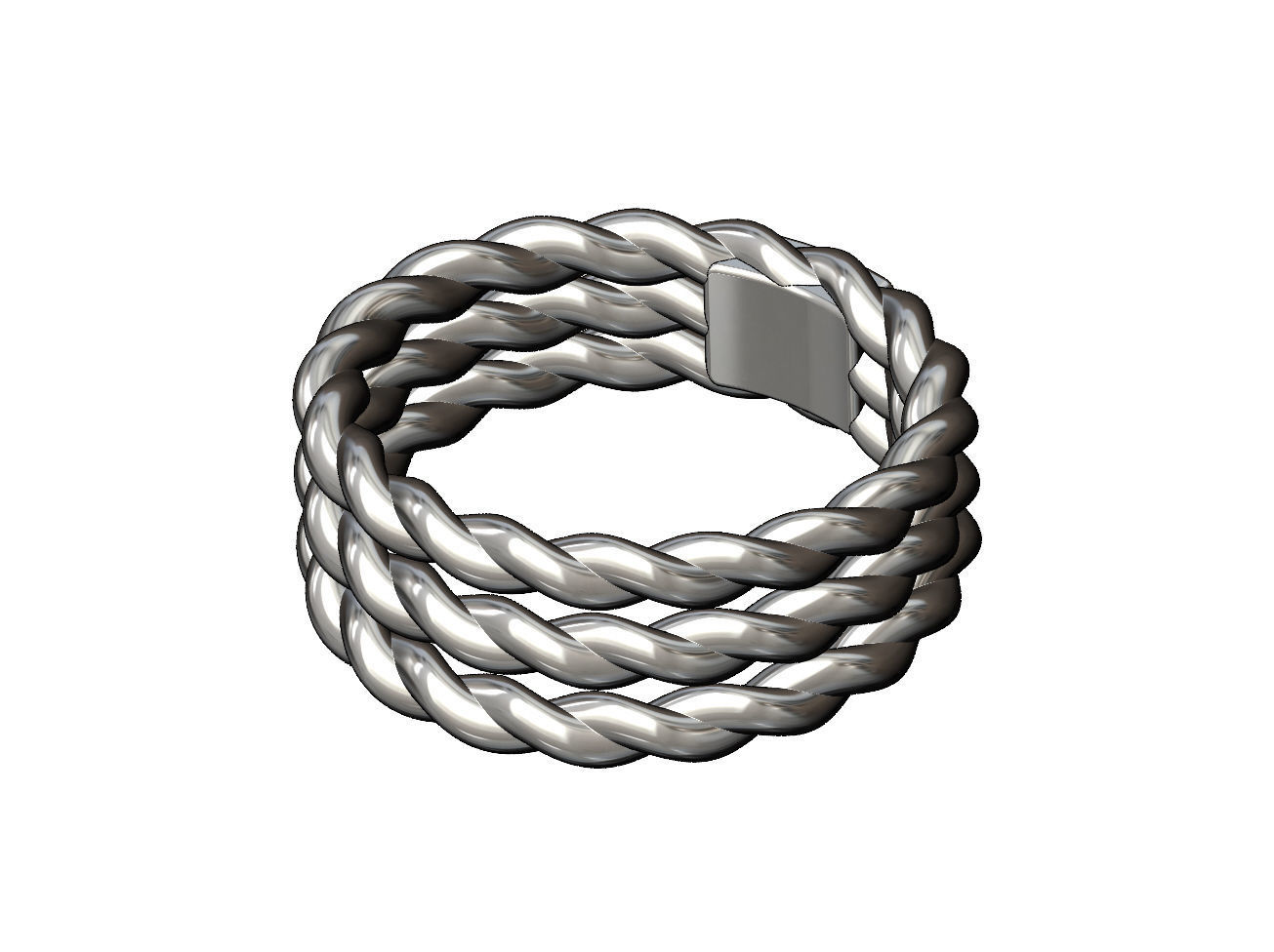 Triple tilted twisted wire band US sizes 4to11 3D model 3D printable ...