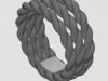 Triple tilted twisted wire band US sizes 4to11 3D model 3D printable ...