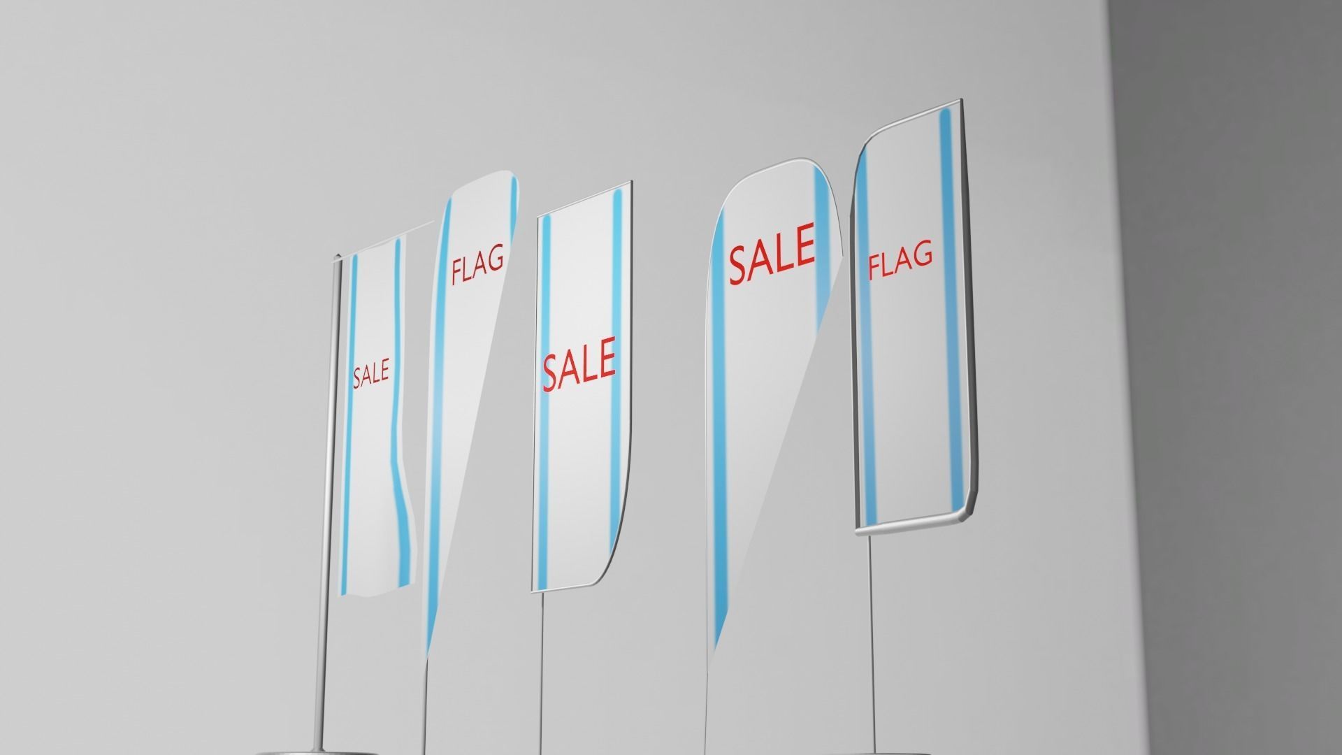 Marketing flag banners pack 3D model | CGTrader