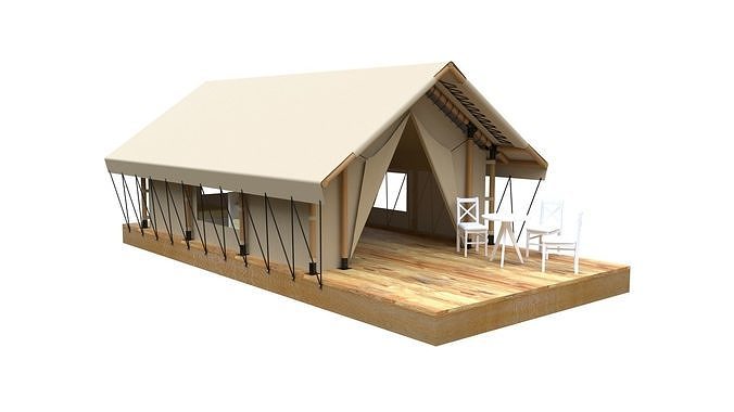 3D model Glamping tent 4x6m VR / AR / low-poly | CGTrader