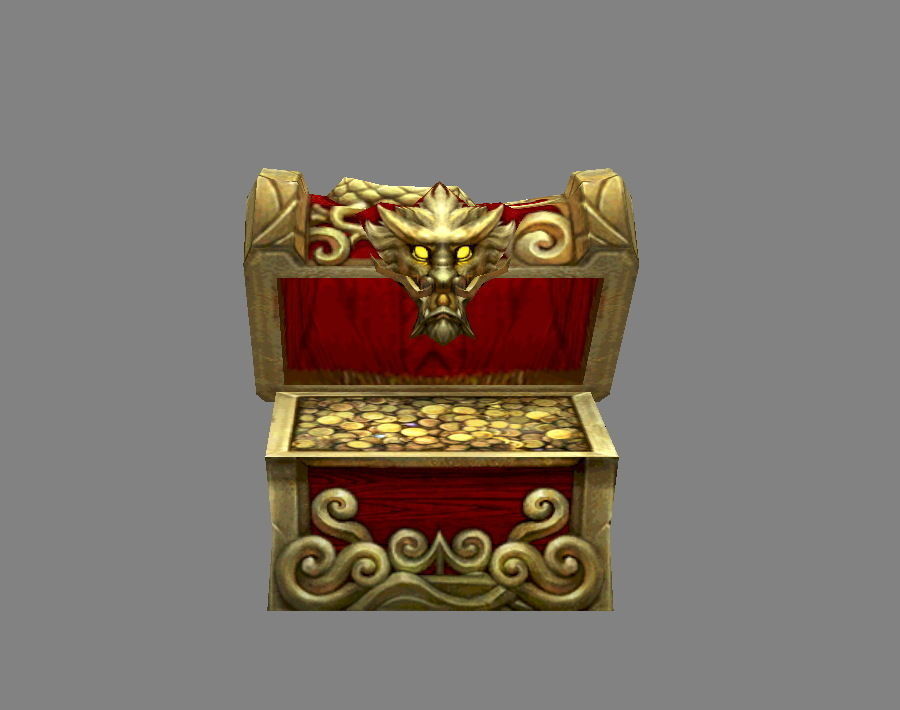 3D model Chinese Dragon Treasure Box B - treasure chest VR / AR / low ...