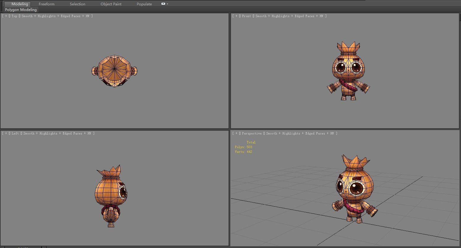 3D model Cartoon Scarecrow - Dummy - straw man VR / AR / low-poly ...