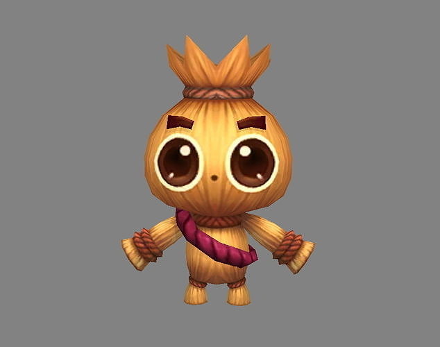 3D model Cartoon Scarecrow - Dummy - straw man VR / AR / low-poly ...