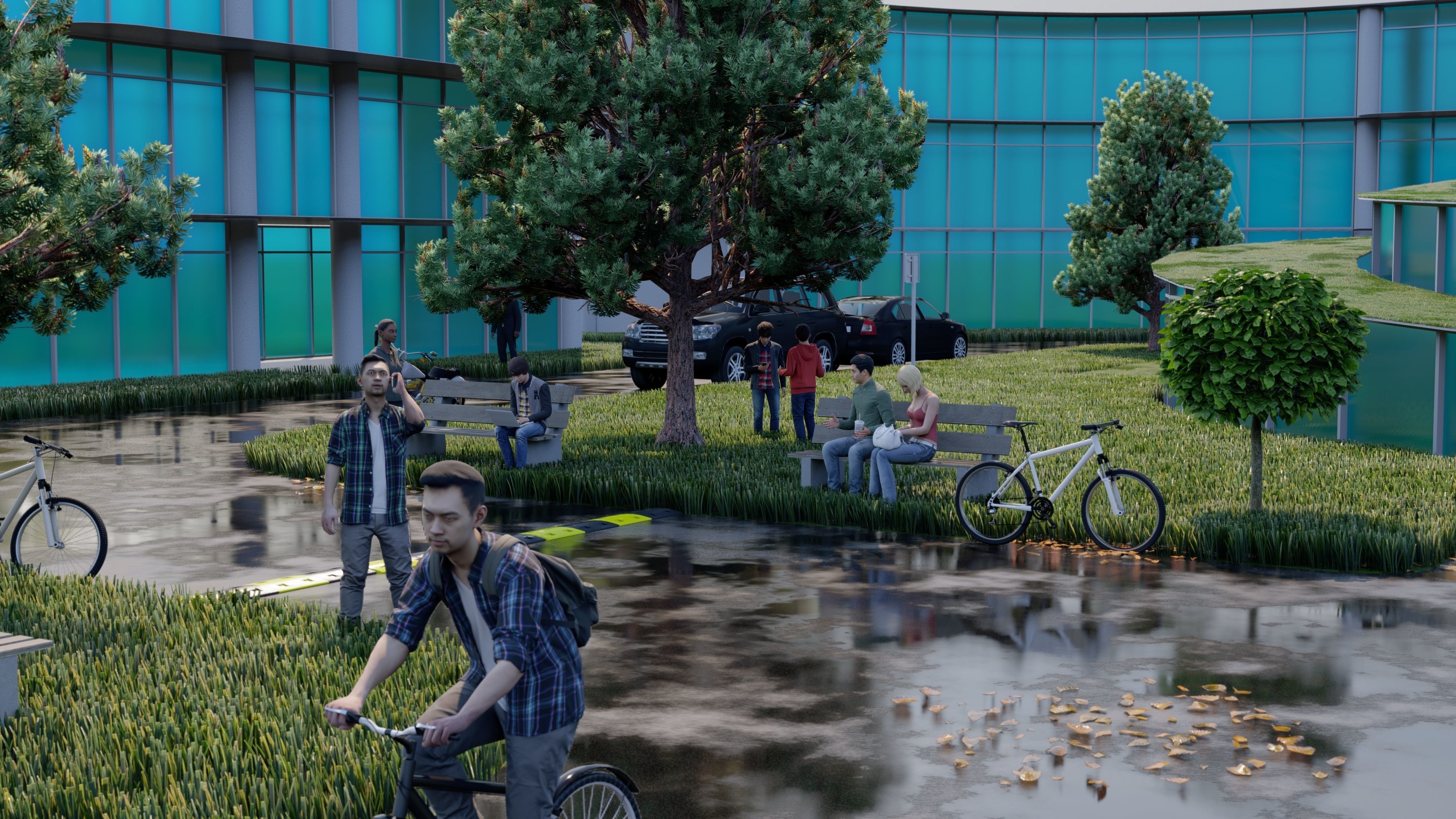 Commercial IT Park Lumion Scene 3D model animated | CGTrader