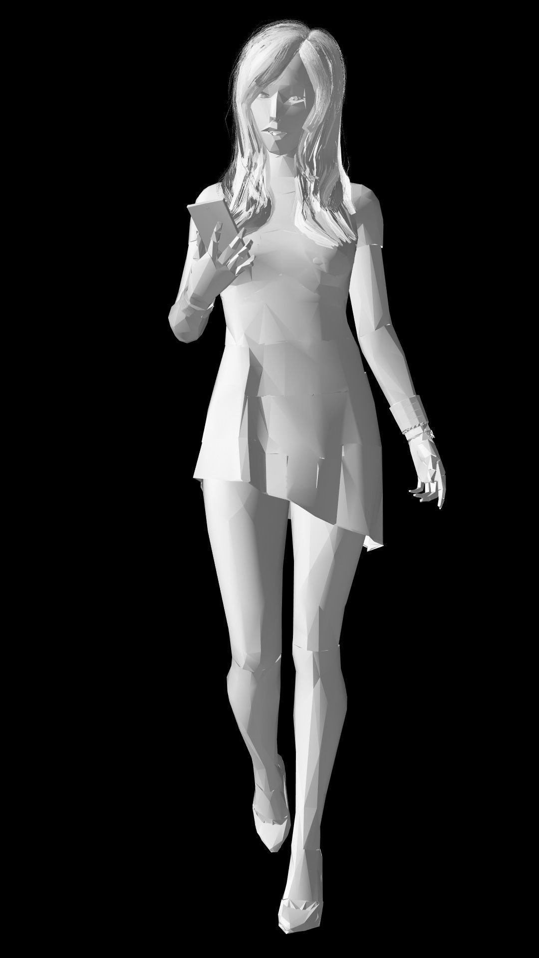 Low-Poly Woman Walking - Free Sample free VR / AR / low-poly 3D model ...