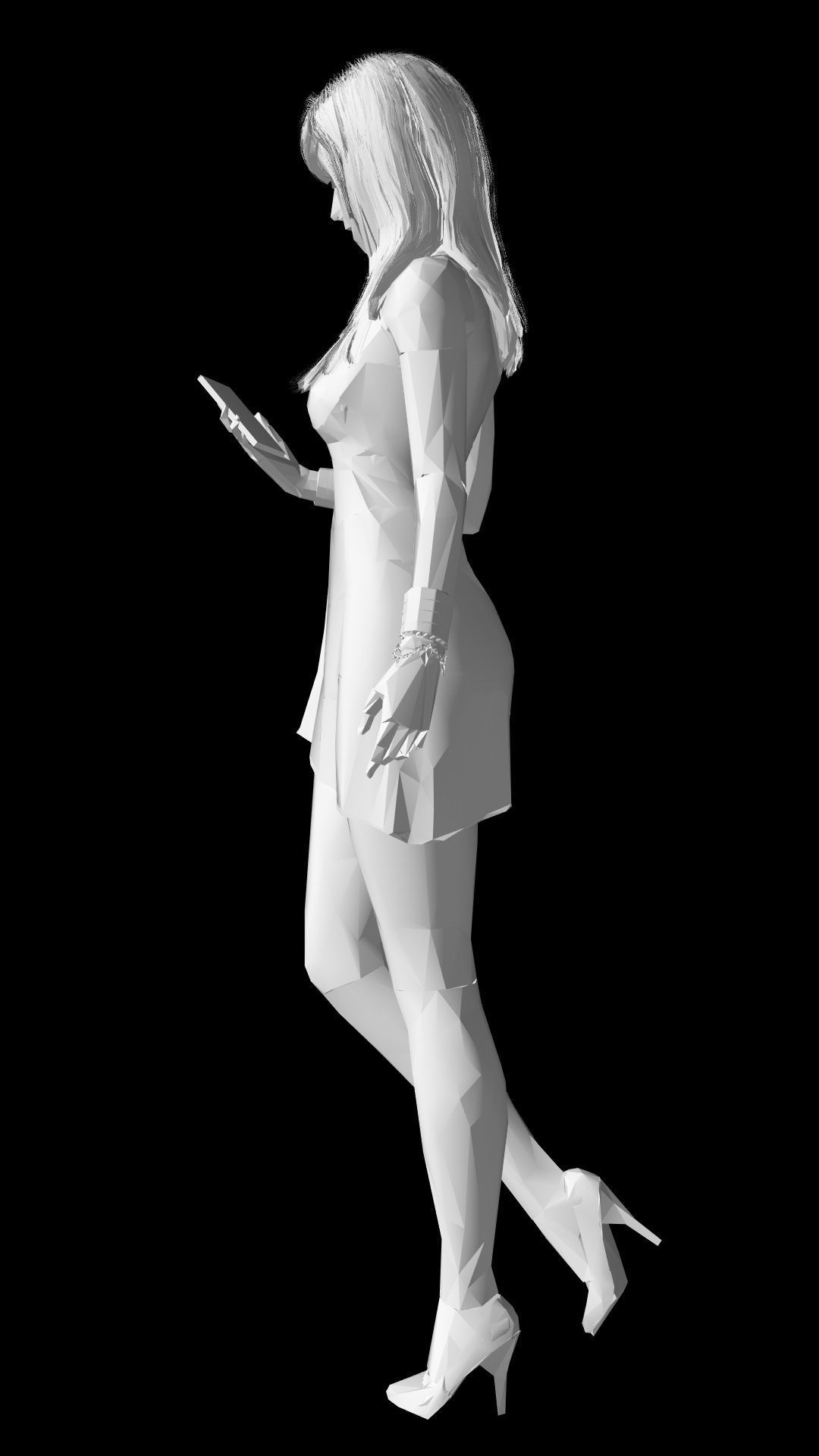 Low-Poly Woman Walking - Free Sample free VR / AR / low-poly 3D model ...