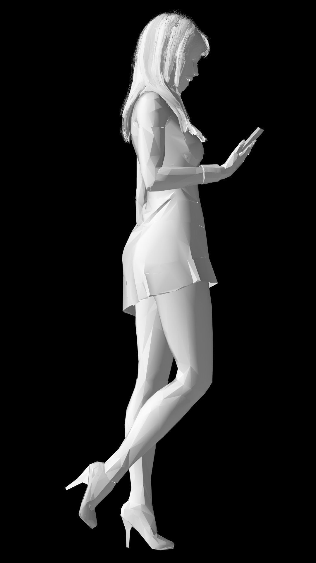 Low-Poly Woman Walking - Free Sample free VR / AR / low-poly 3D model ...