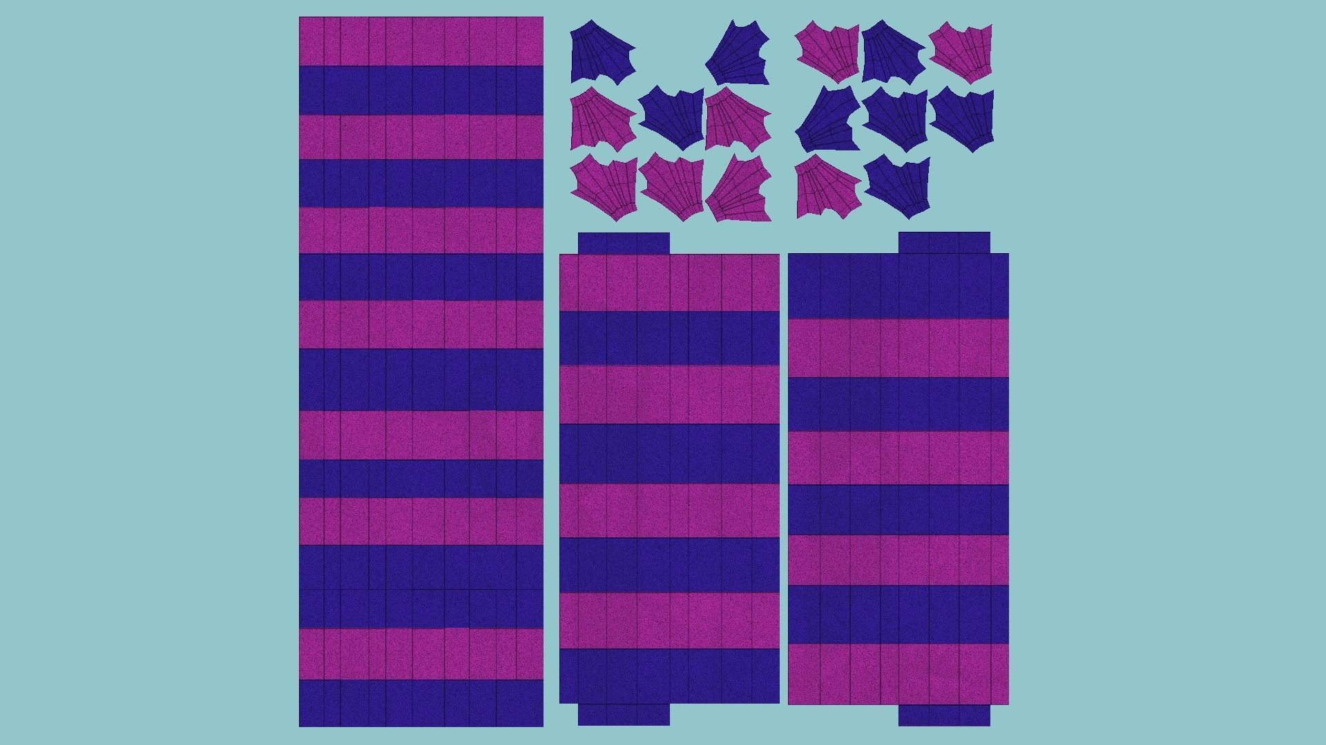 3D model Purple Blue Scarf - Character Design - Clothing Costume VR ...