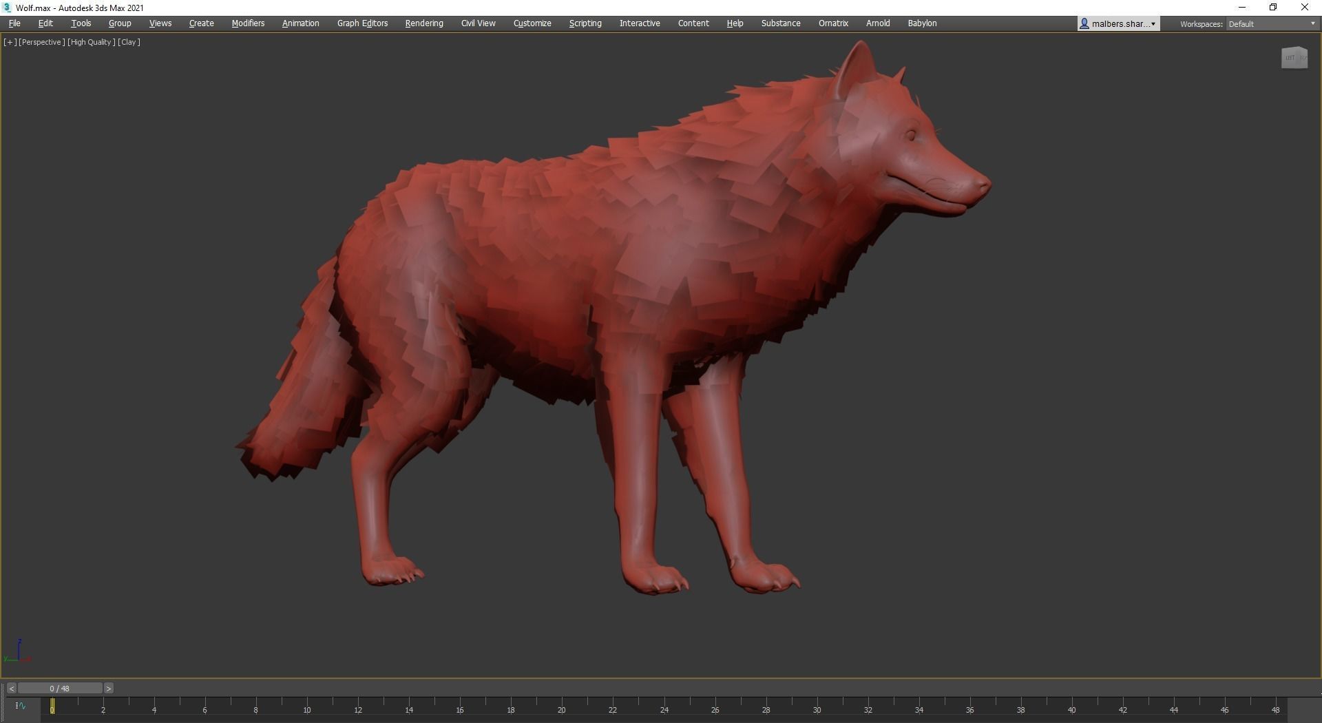 Wolf Realistic 3D model animated rigged | CGTrader