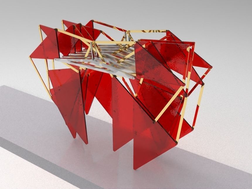 Strandbeest gold sculpture free 3D model | CGTrader
