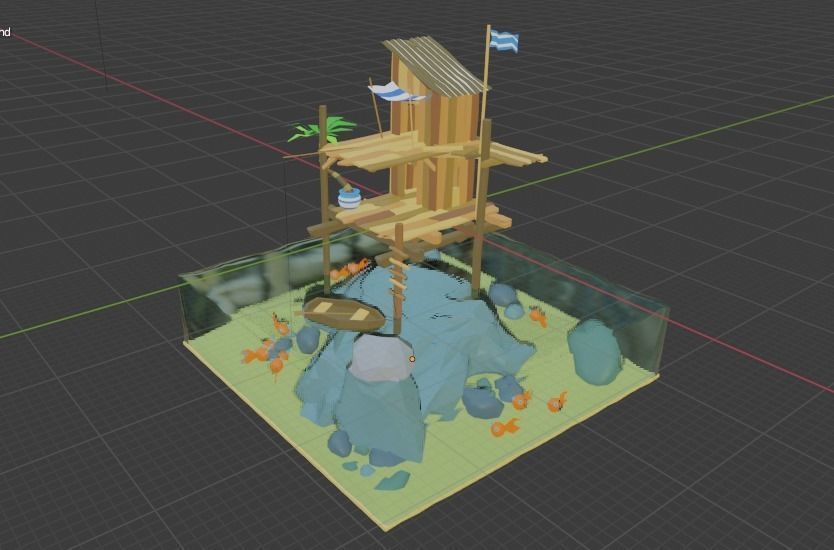 low poly sea shack 3D model | CGTrader