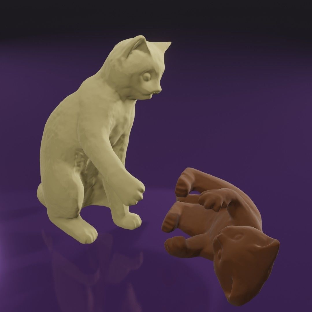 Players Cats 3D model 3D printable | CGTrader