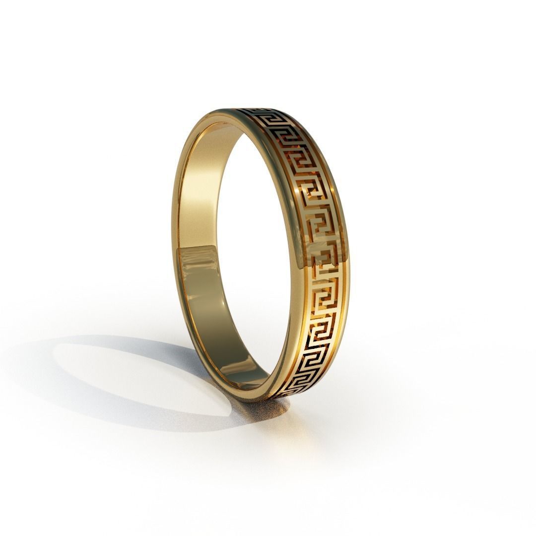 Greek Pattern Ring silver 3D printable model | CGTrader