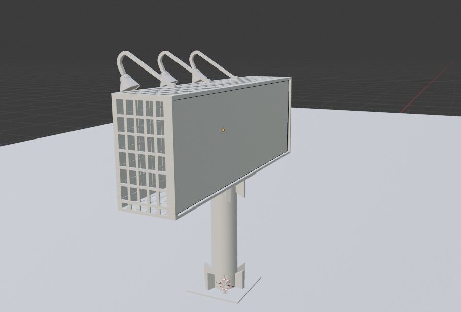 3D model Billboard 3D model Low-poly with a spotlight free 1 picture VR ...