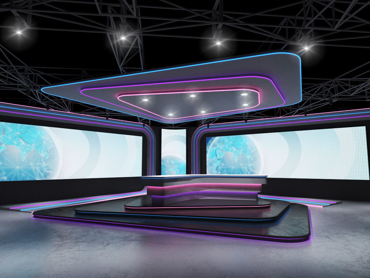 3D model tv studio VR / AR / low-poly | CGTrader