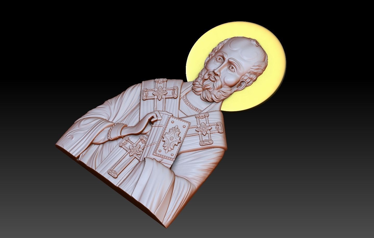 Saint Nicholas 3d model bas relif 3D print model 3D model 3D printable ...