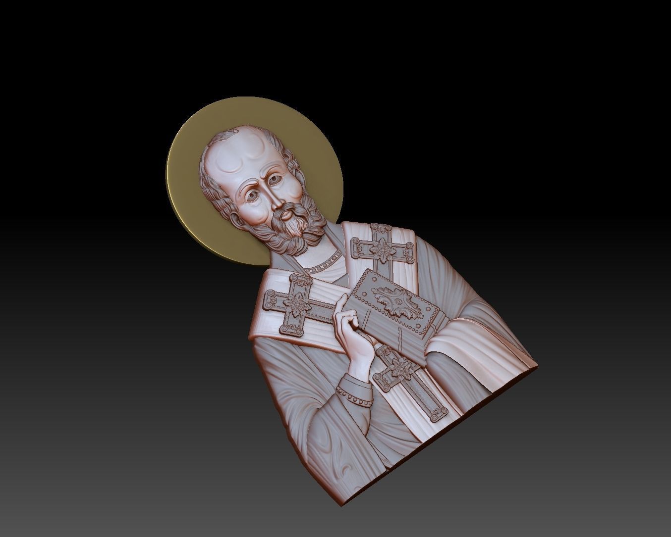 Saint Nicholas 3d model bas relif 3D print model 3D model 3D printable ...