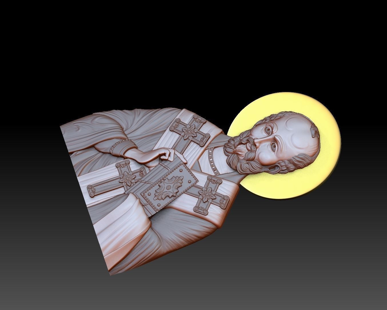 Saint Nicholas 3d model bas relif 3D print model 3D model 3D printable ...