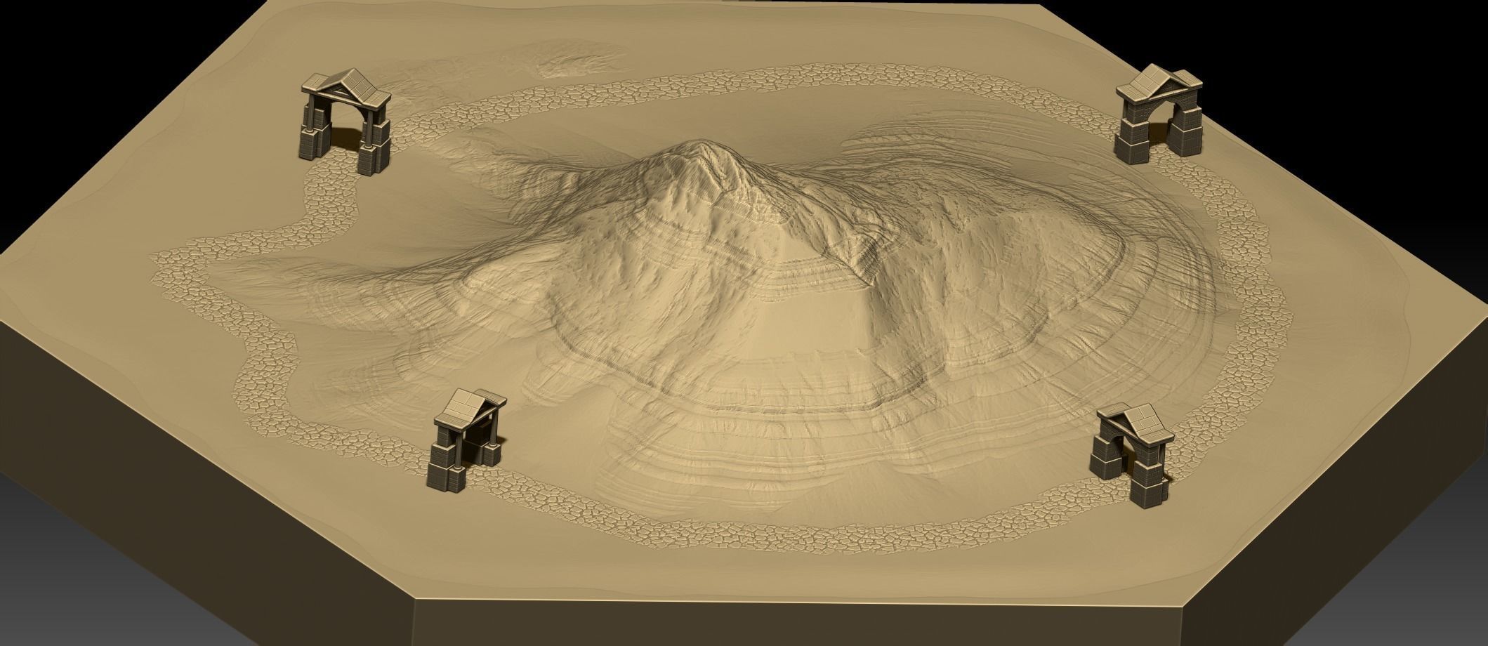 Hexagonal map 3D model | CGTrader