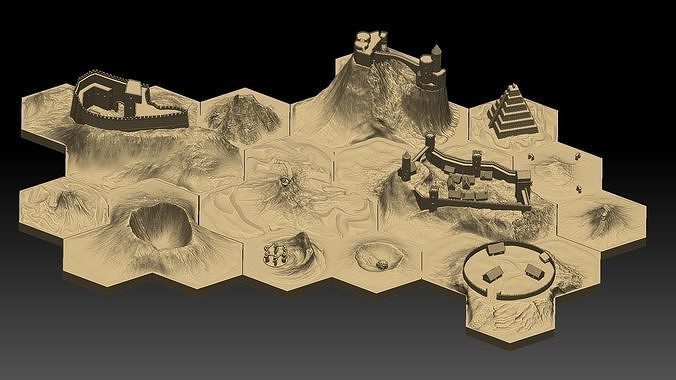 Hexagonal map 3D model | CGTrader