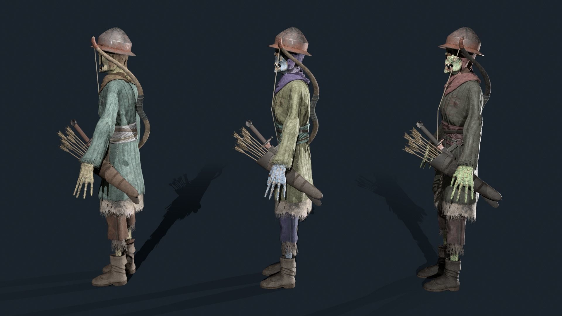 3D model Medieval Skeleton Archer VR / AR / low-poly | CGTrader