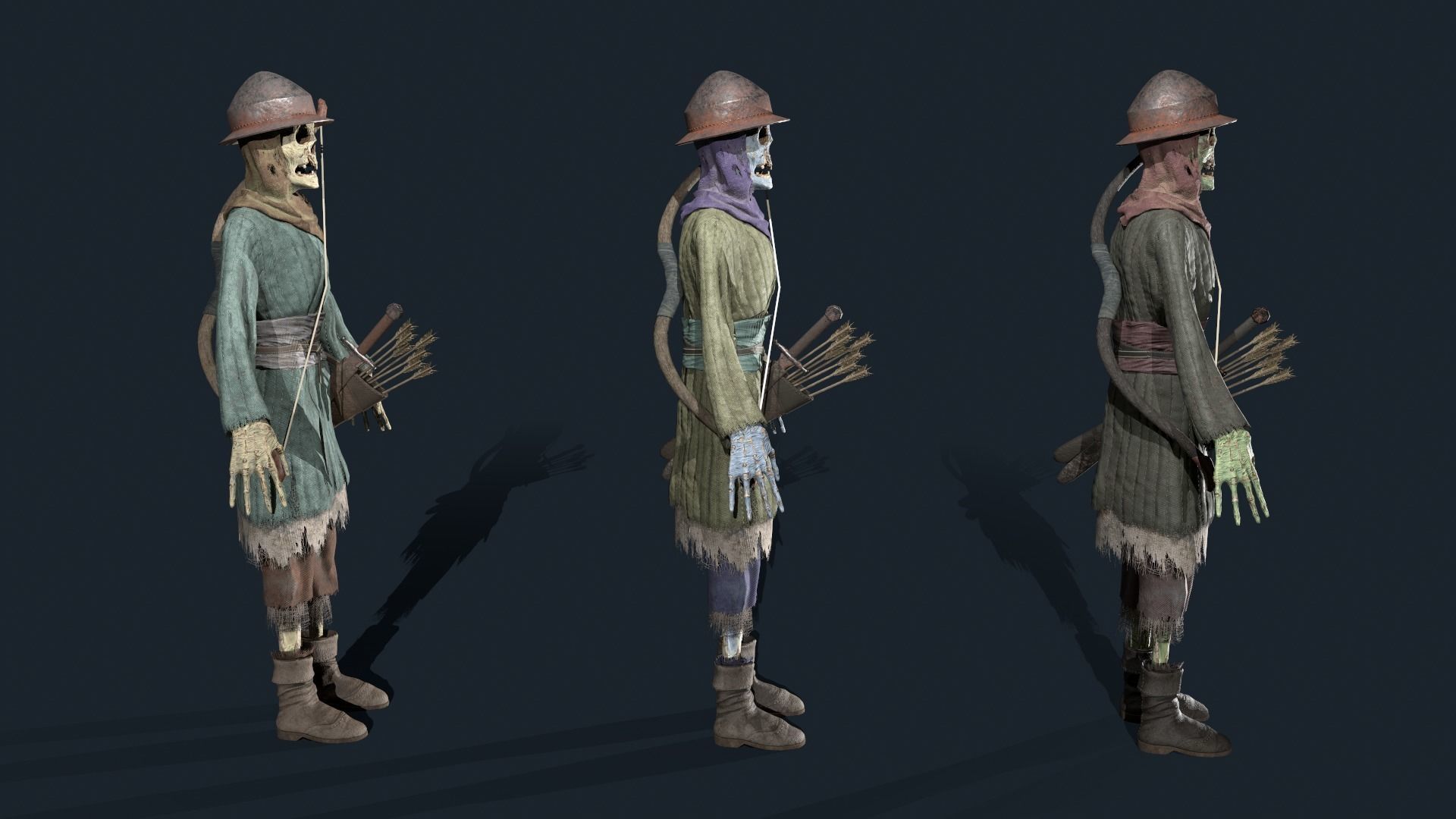 3D model Medieval Skeleton Archer VR / AR / low-poly | CGTrader