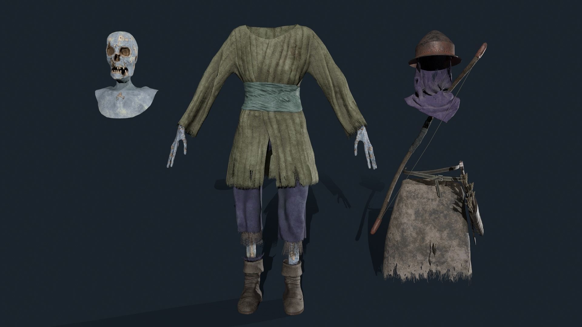 3D model Medieval Skeleton Archer VR / AR / low-poly | CGTrader