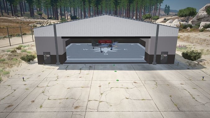 3D model Low Poly Plane Hanger VR / AR / low-poly | CGTrader