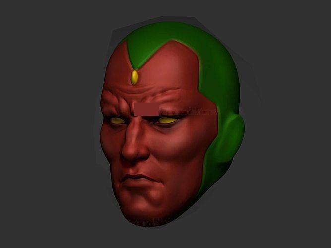 Marvel Comic Vision Head Sculpt for Action Figures 3D model 3D ...