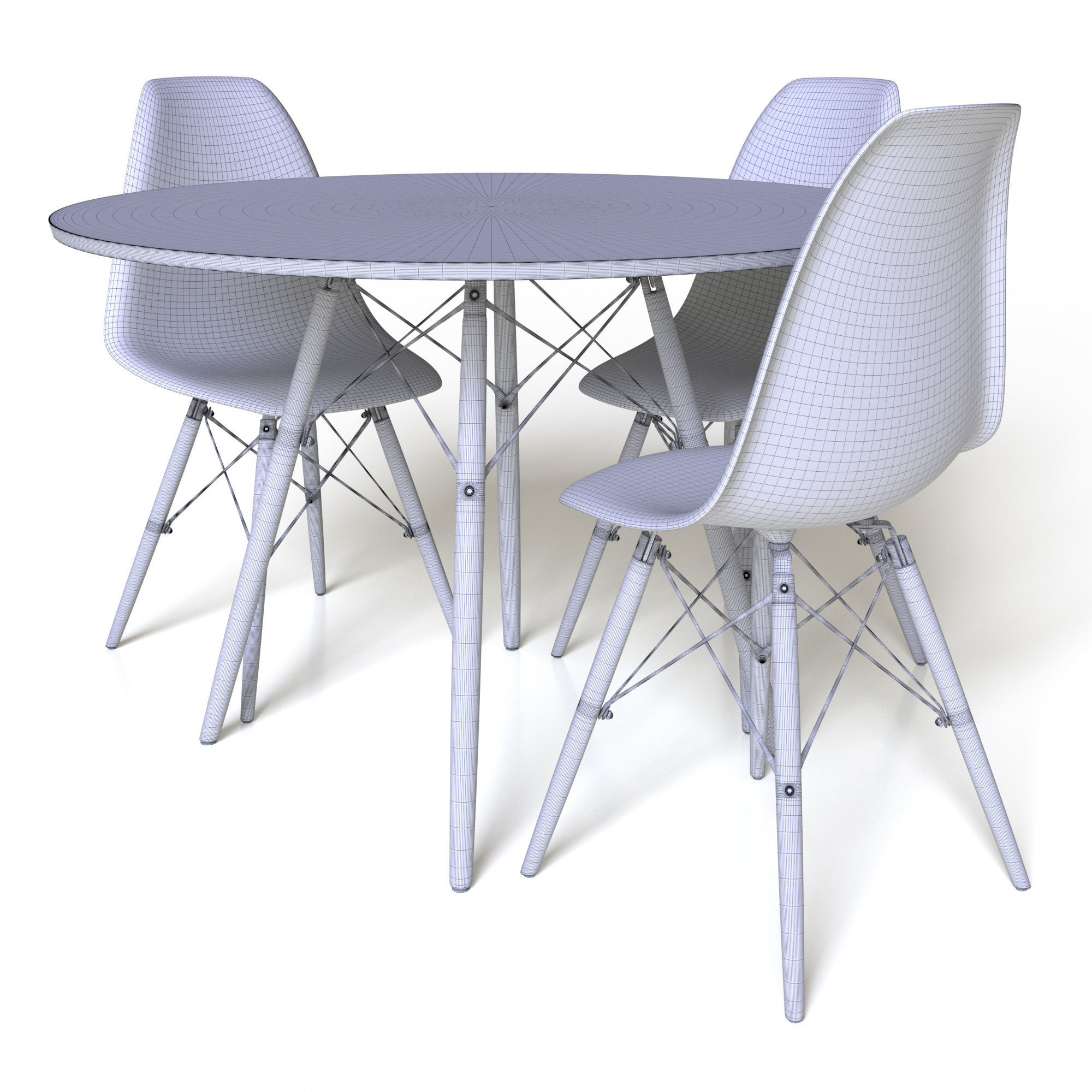 Plastic Chair and Table Charles Eames Eiffel 3D model | CGTrader