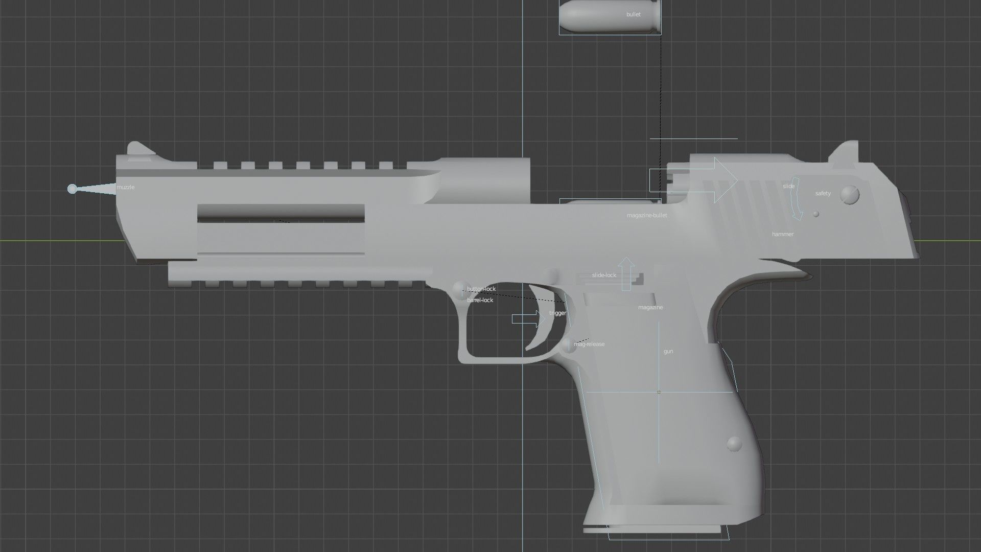 3D model Deagle magnum pistol VR / AR / low-poly | CGTrader