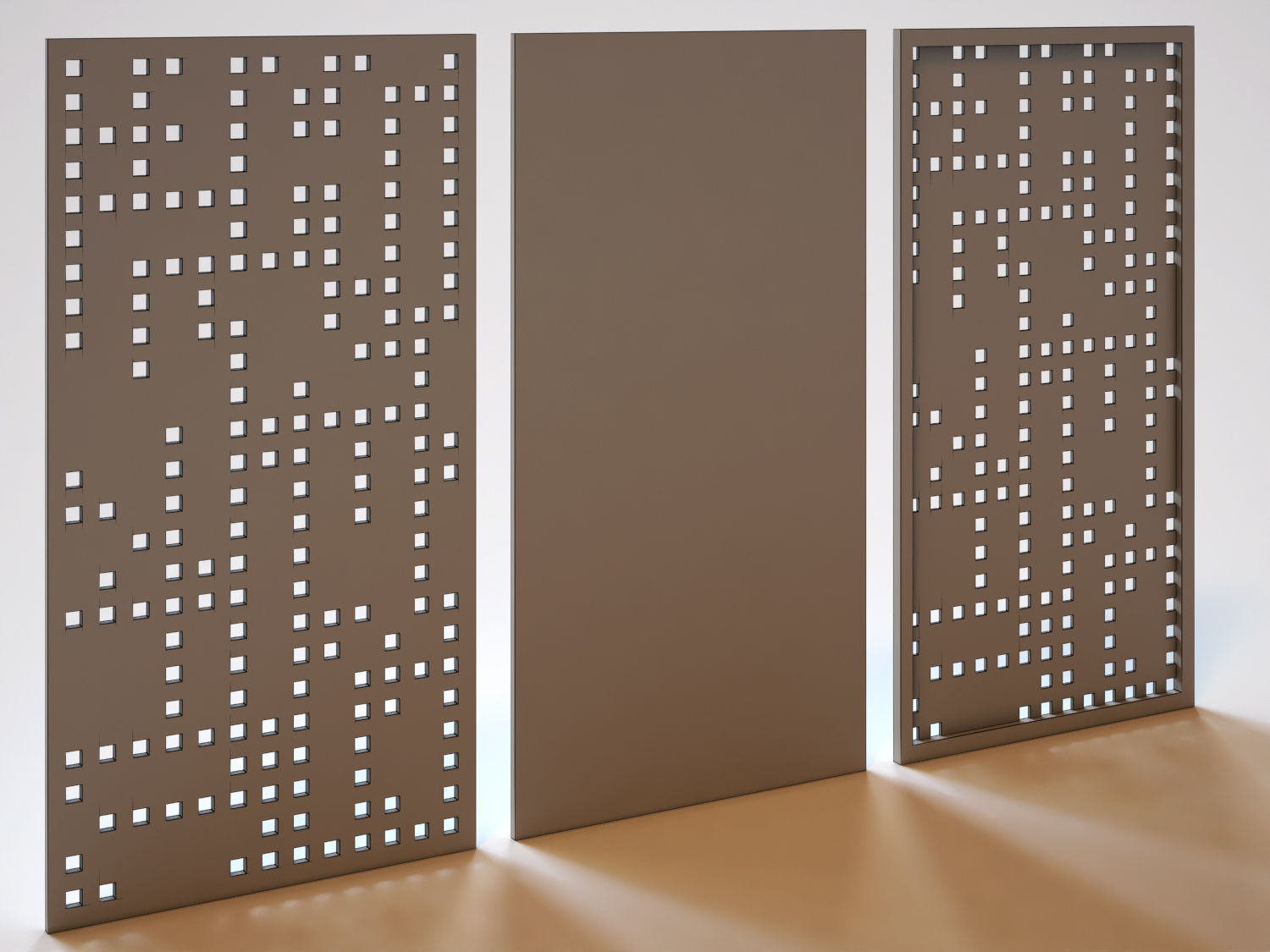 Partition three wooden panels 3D model | CGTrader