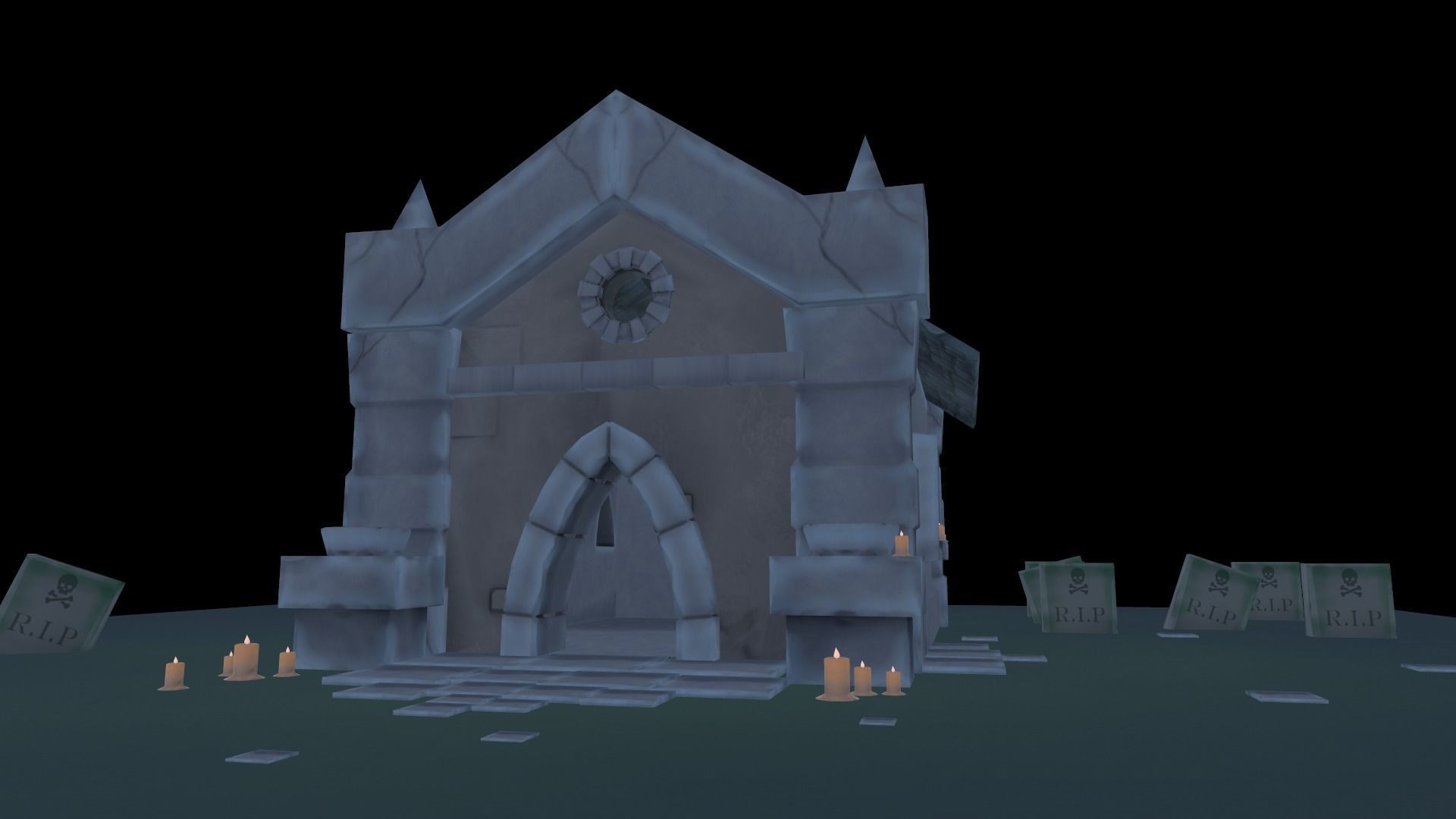Stylized cemetery free VR / AR / low-poly 3D model | CGTrader