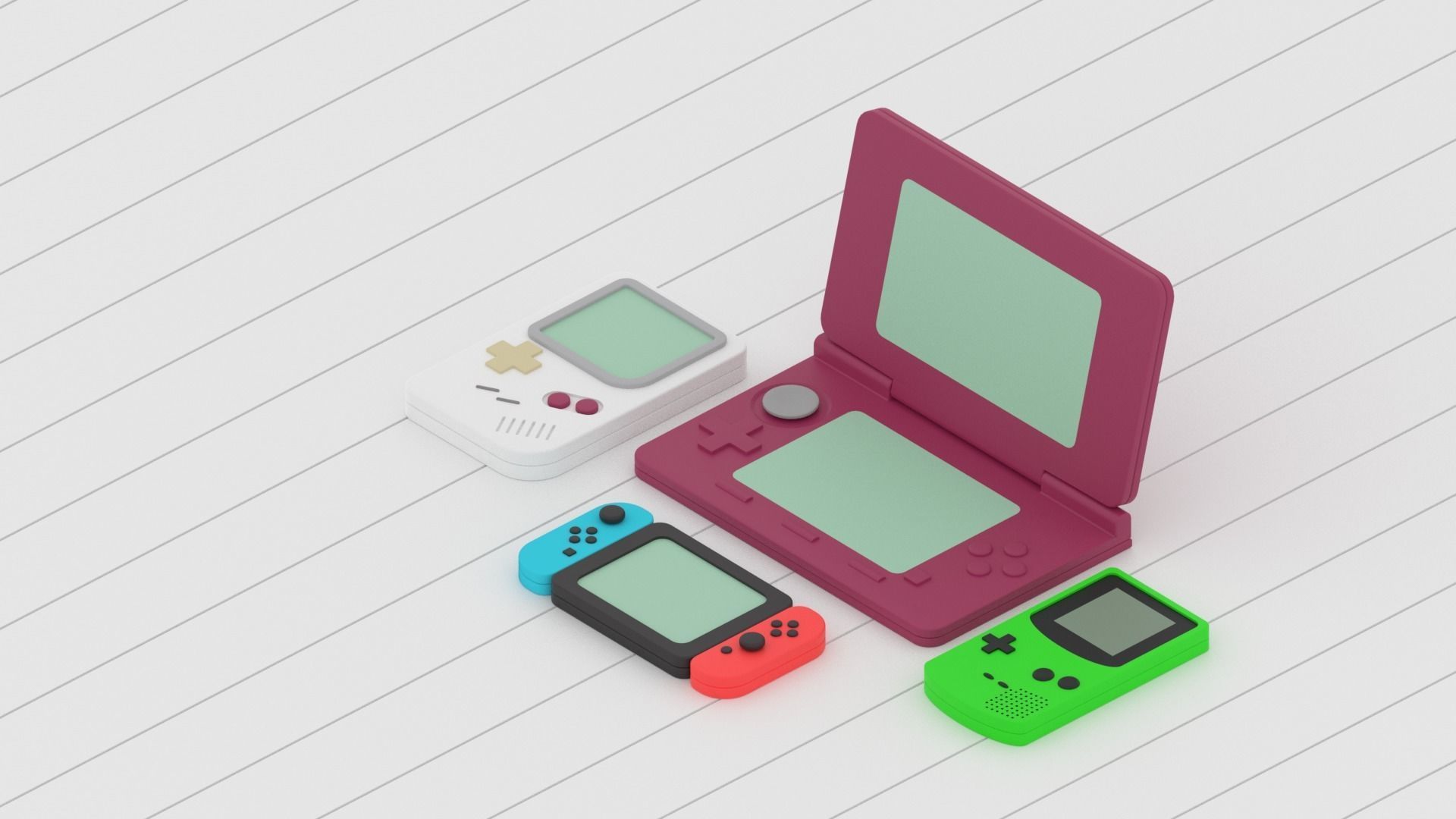 3D model Nintendo Game Consoles Collection VR / AR / low-poly | CGTrader