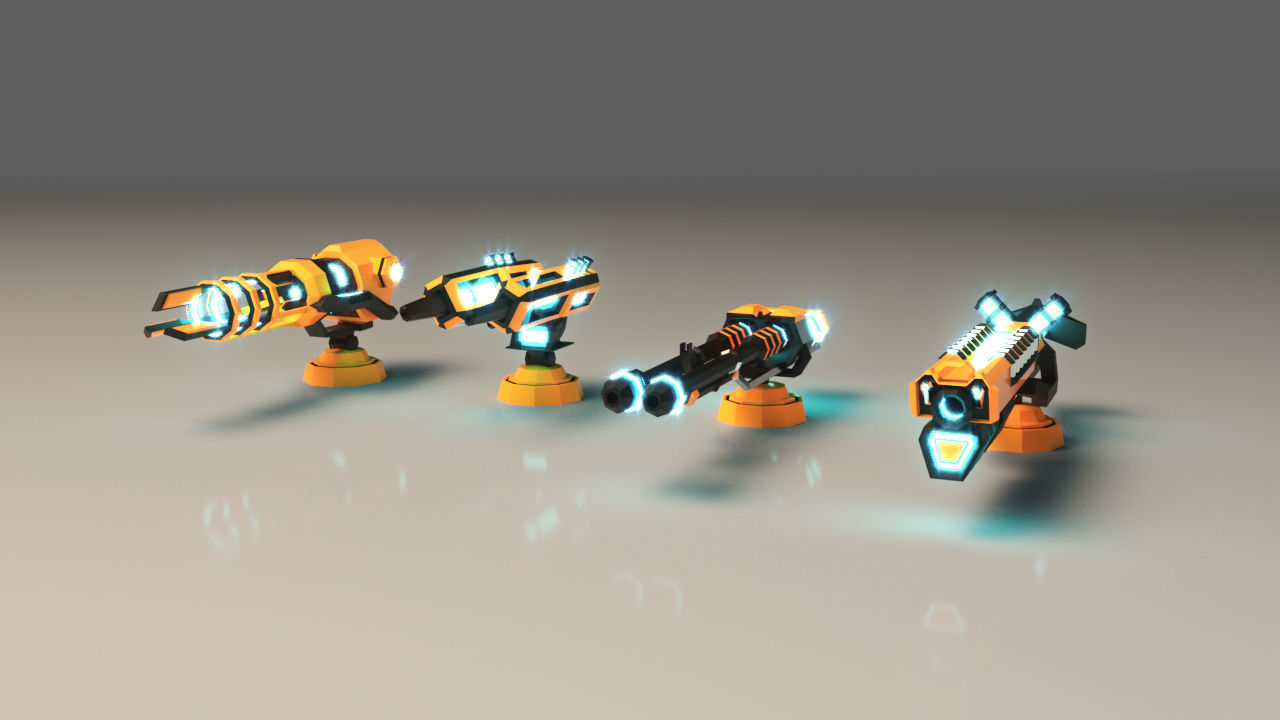 3D model Low Poly Laser Gun Pack 01 VR / AR / low-poly | CGTrader