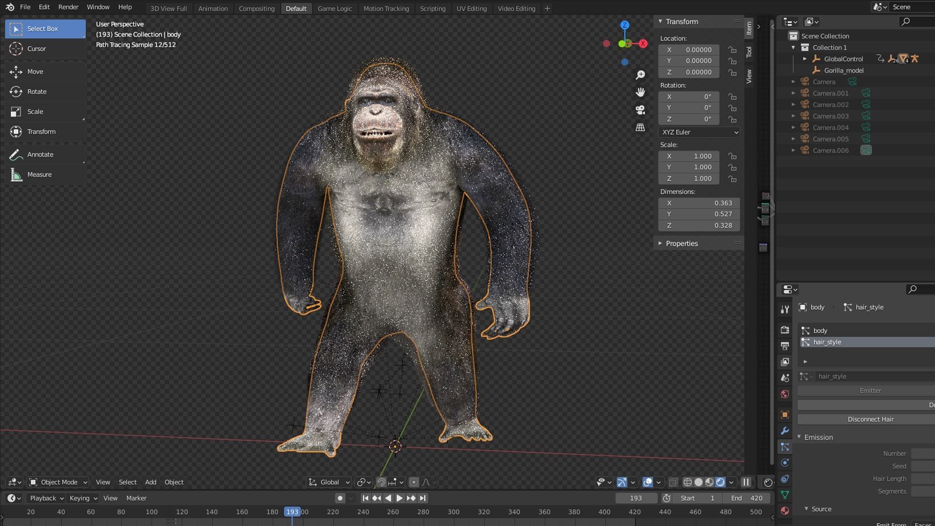 3D model Gorilla Animated blender VR / AR / low-poly animated | CGTrader