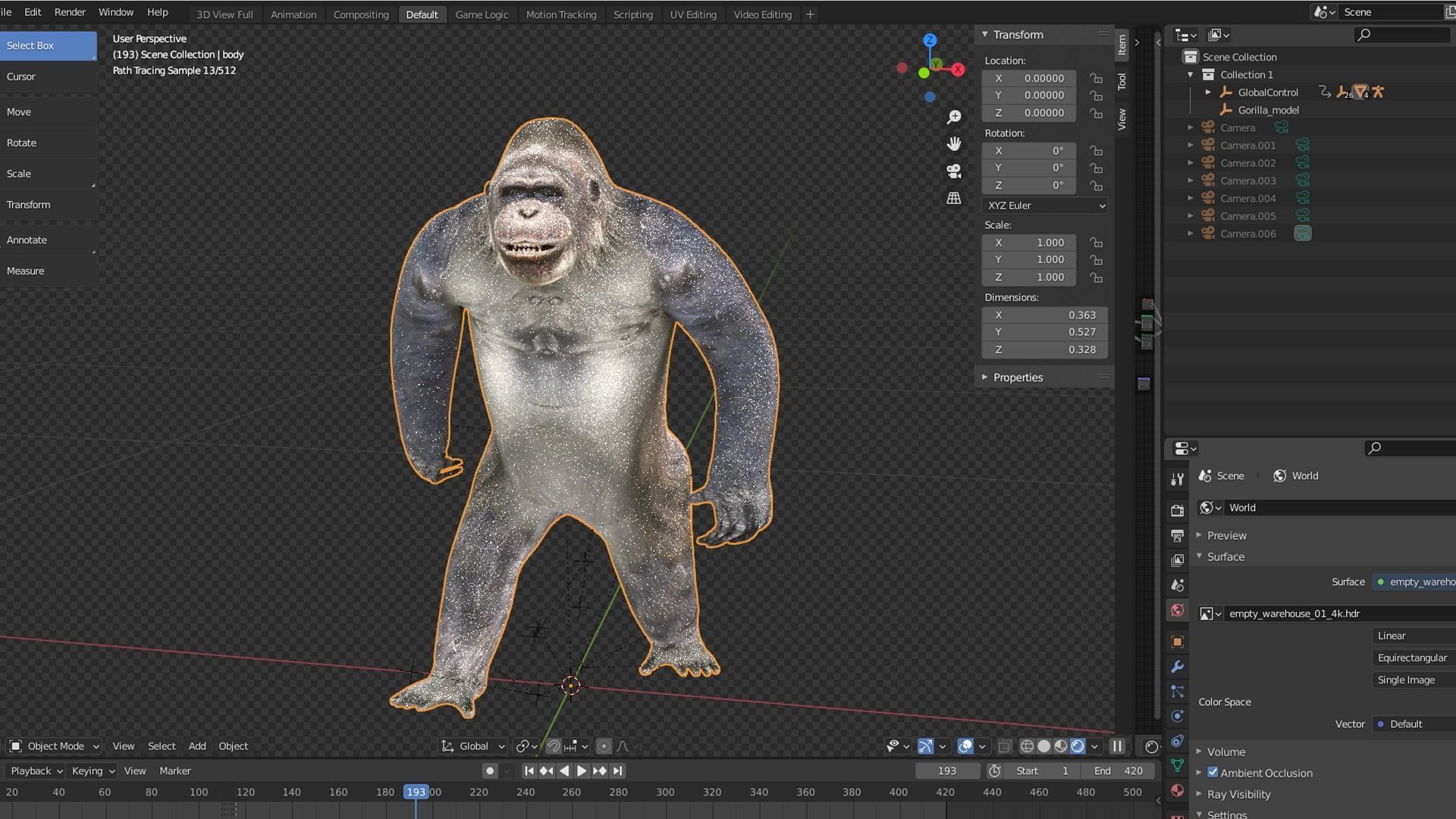 3D model Gorilla Animated blender VR / AR / low-poly animated | CGTrader