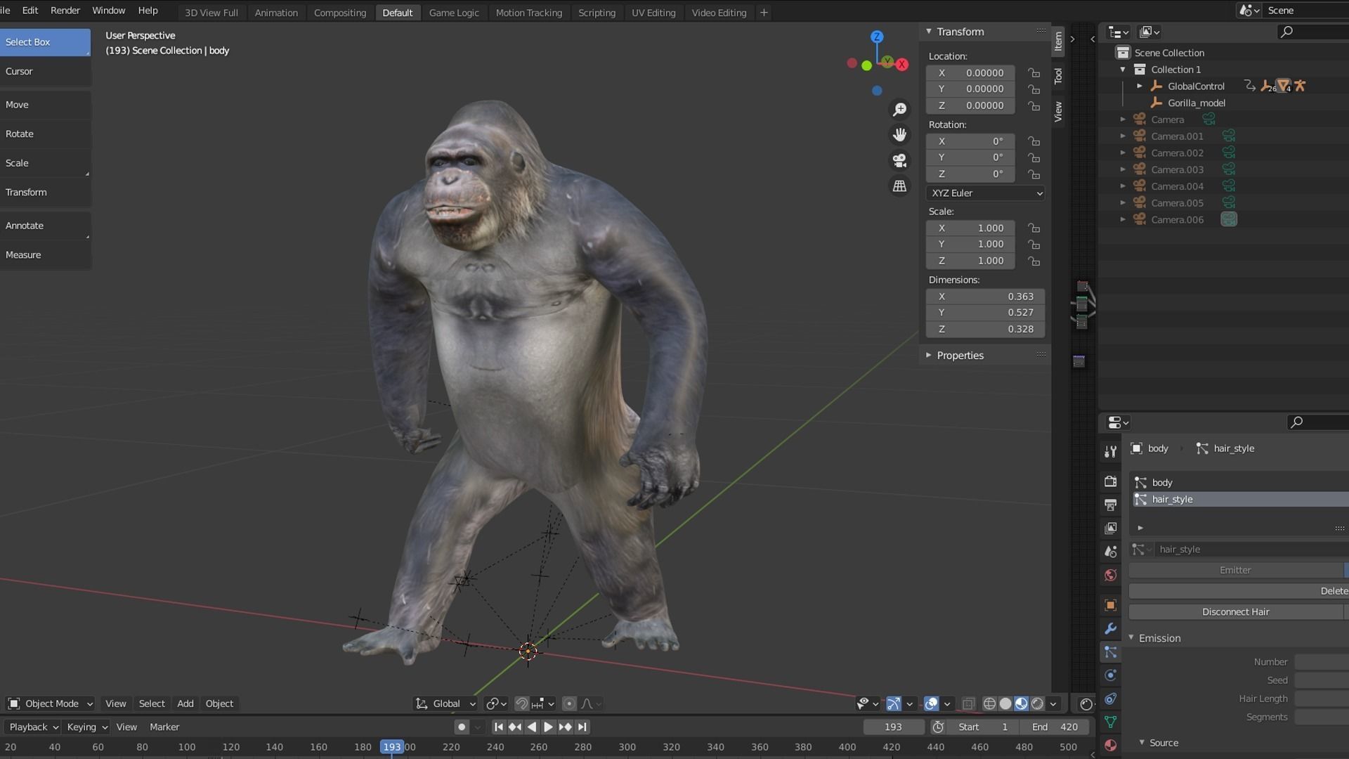 3D model Gorilla Animated blender VR / AR / low-poly animated | CGTrader