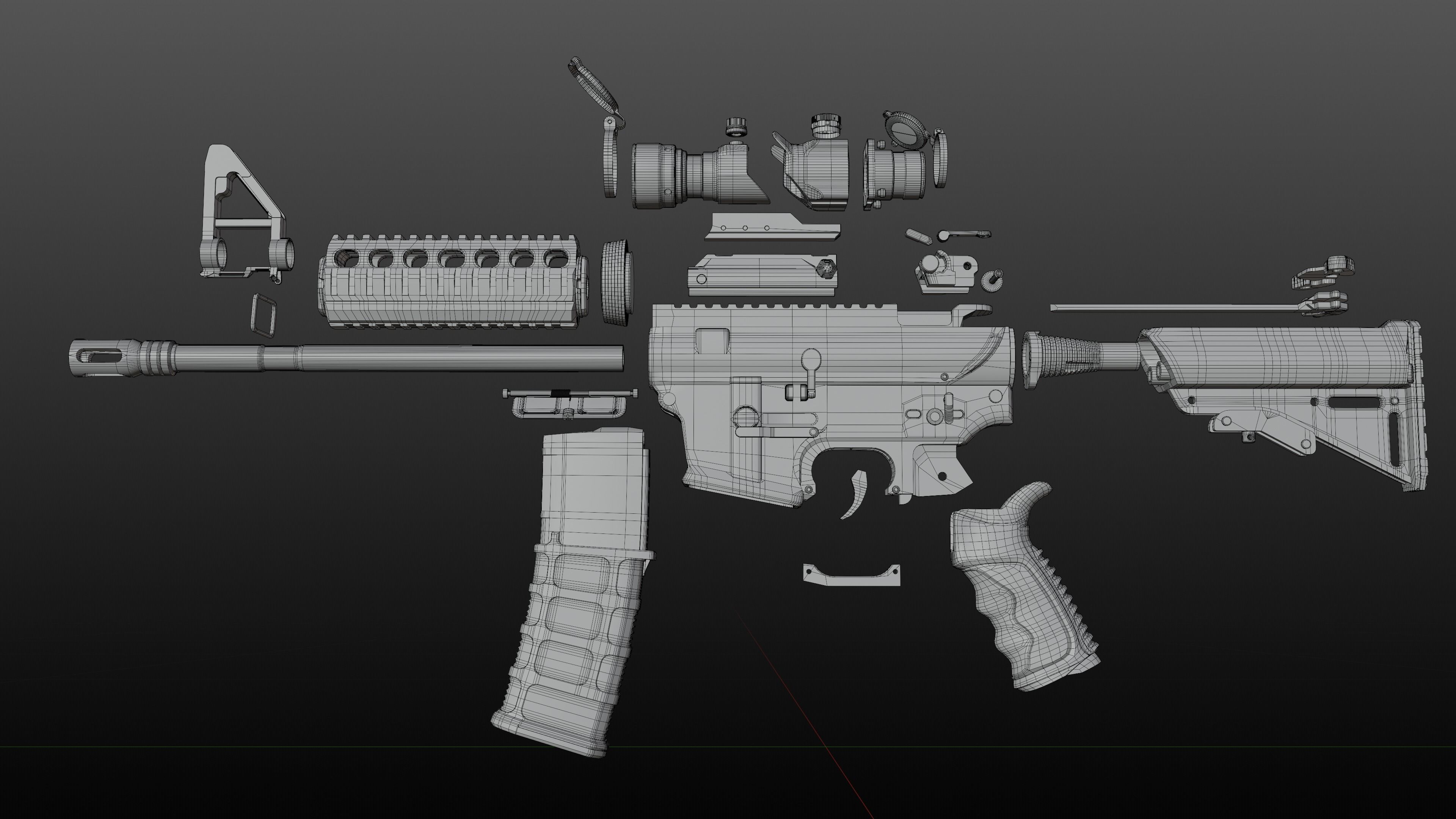 3D model M4 assault rifle VR / AR / low-poly | CGTrader