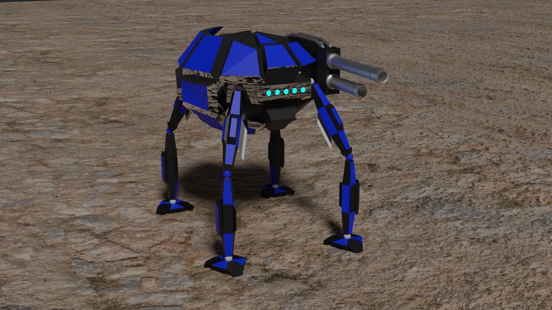 3D model Futuristic Turtle Mech War Robot FT-49 VR / AR / low-poly ...