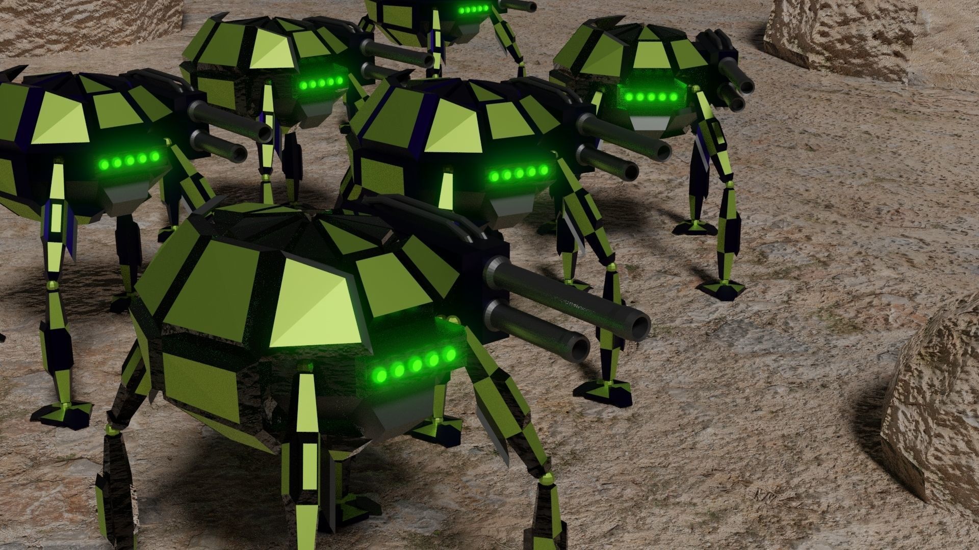 3D model Futuristic Turtle Mech War Robot FT-49 VR / AR / low-poly ...