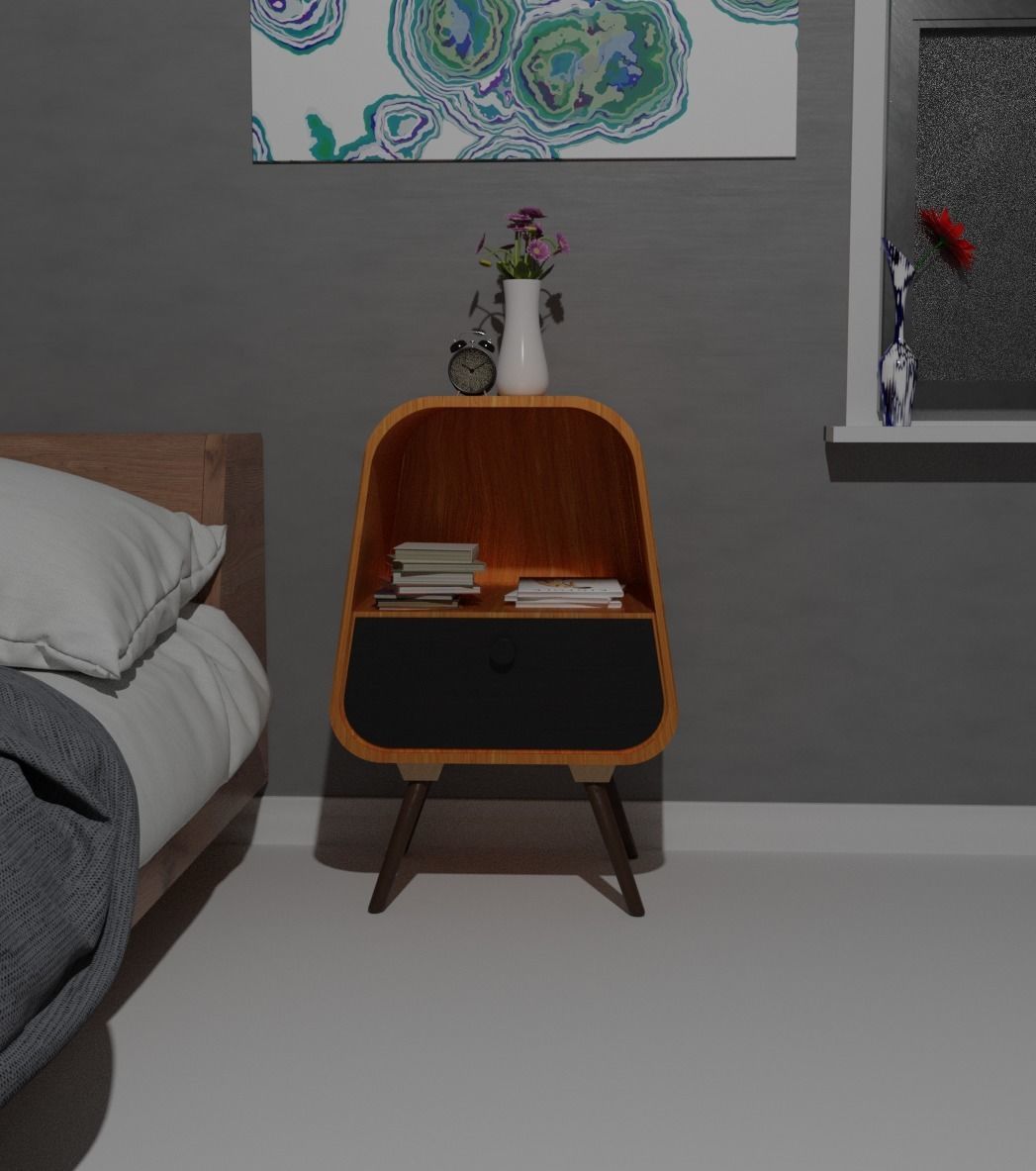 bedside table contemporary 3D model | CGTrader
