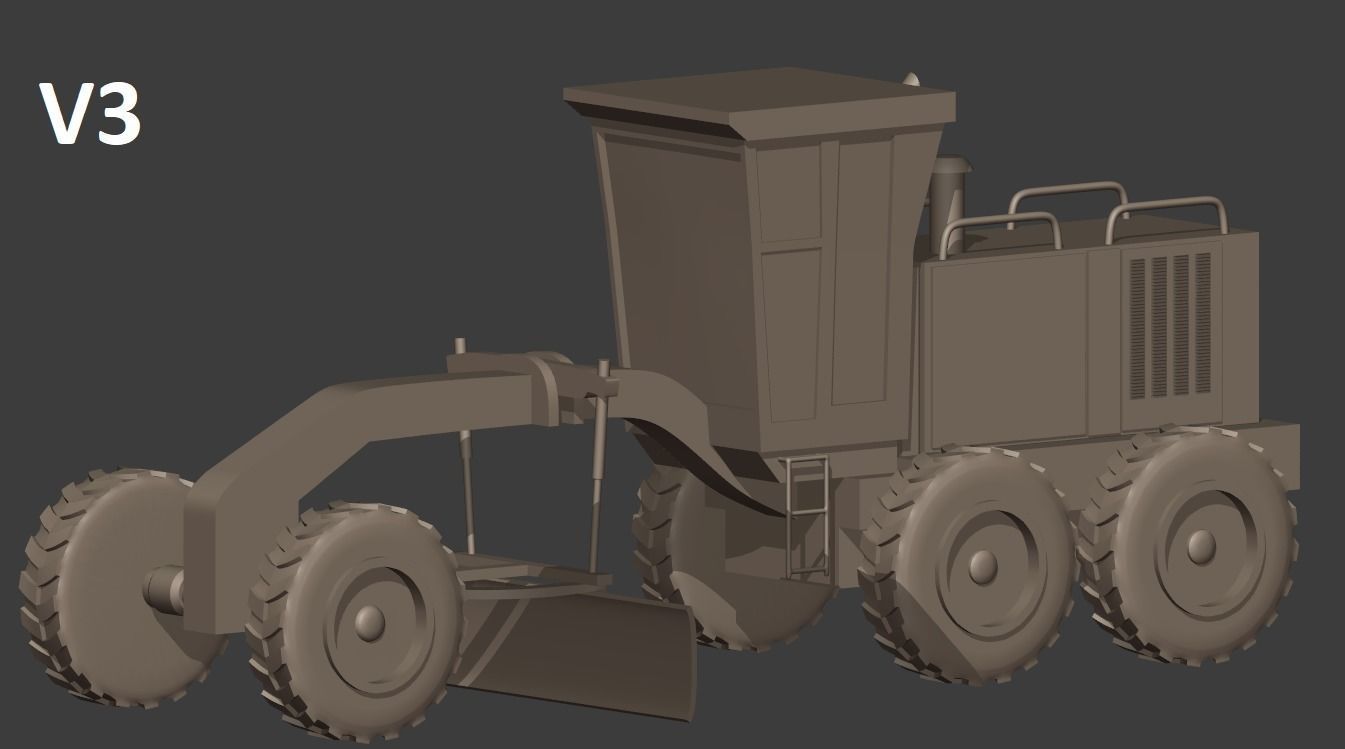 Simple construction machinery excavator and grader 3D model 3D ...